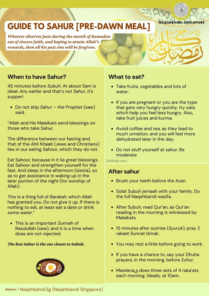 Guide to Sahur (Pre-Dawn Meal) – SufiHub – Tariqatul Naqshbandiyyatil ...